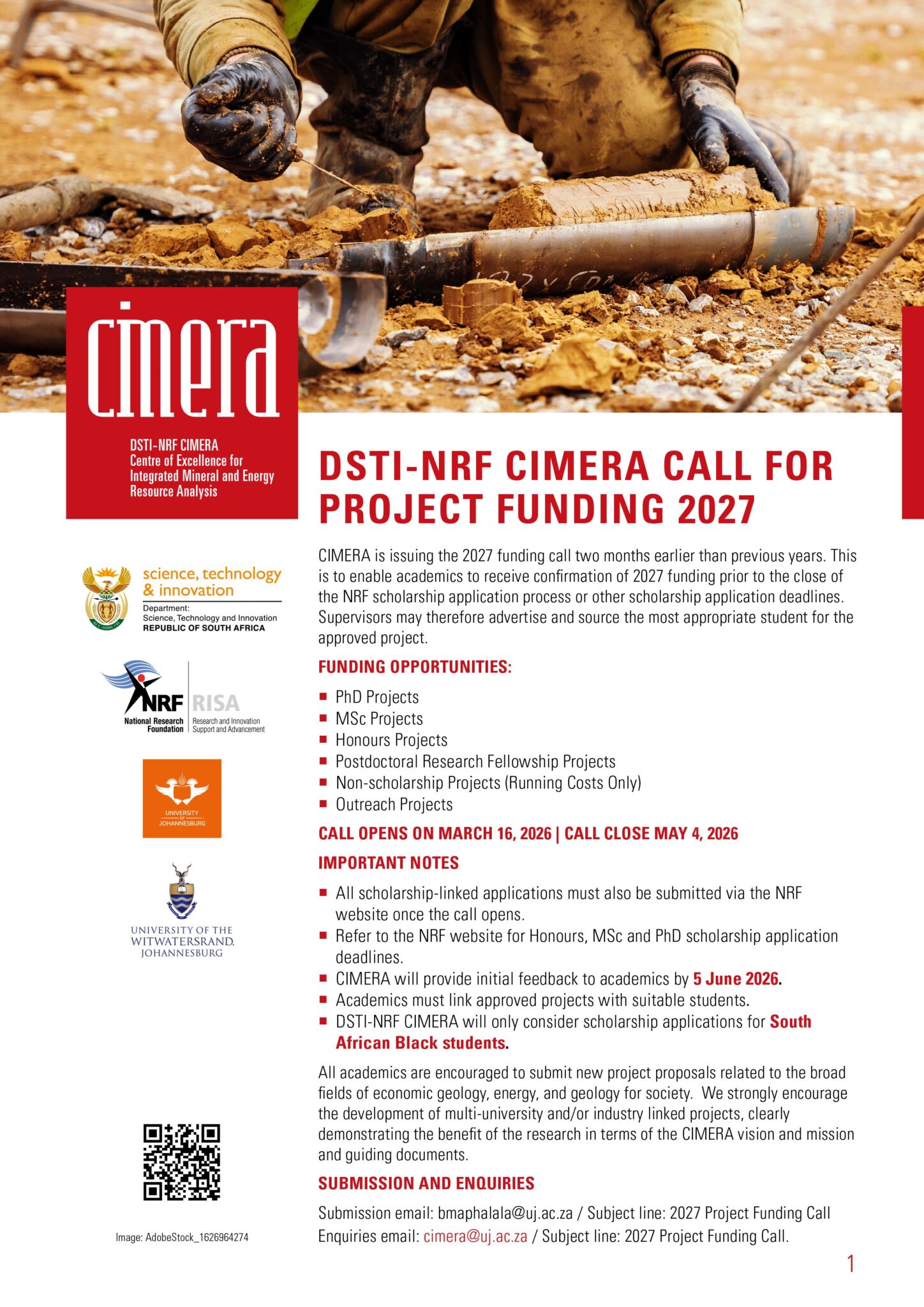 Call for Project Funding 2027 - CIMERA